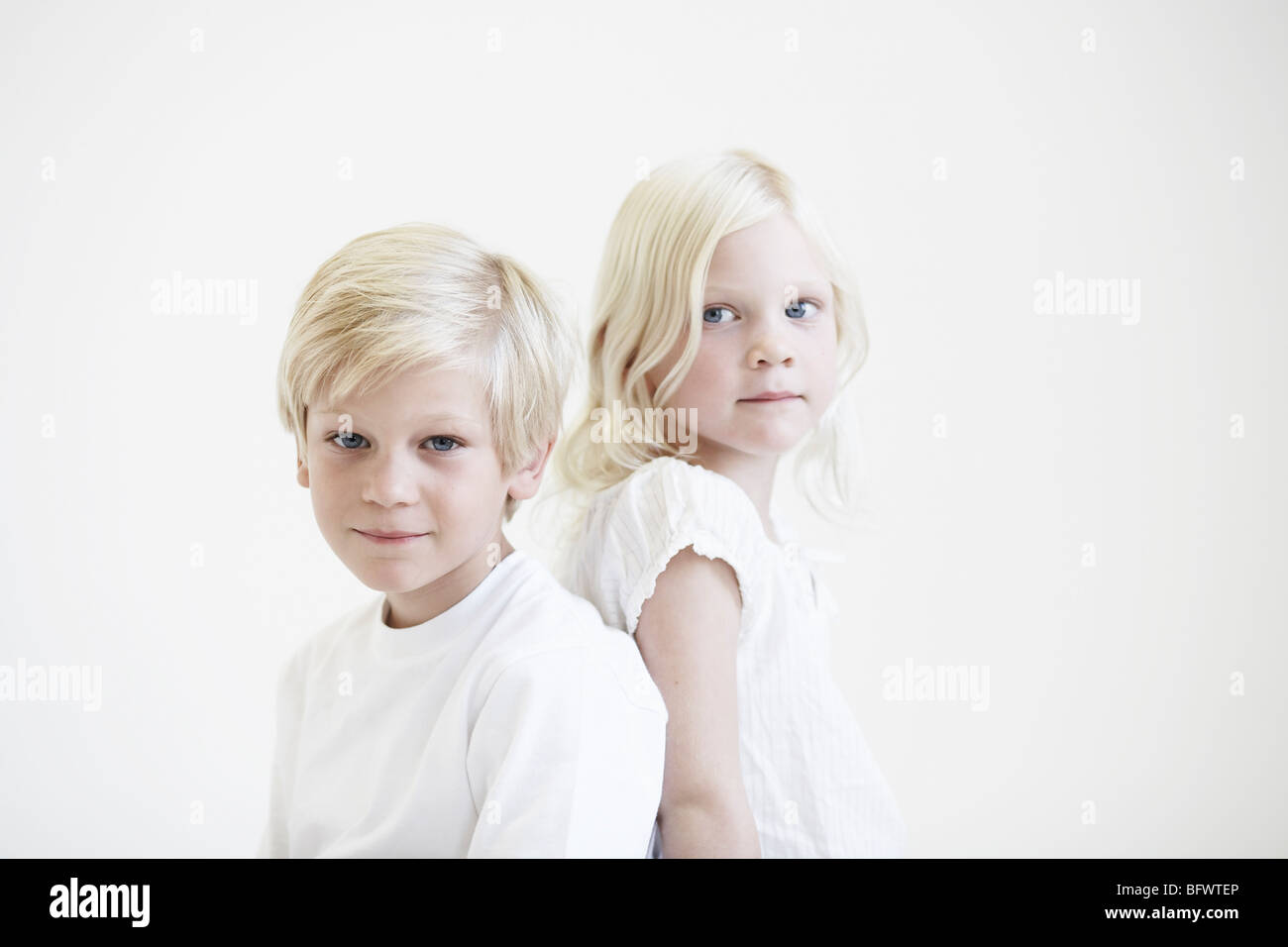 Portrait of young brother and sister Stock Photo - Alamy