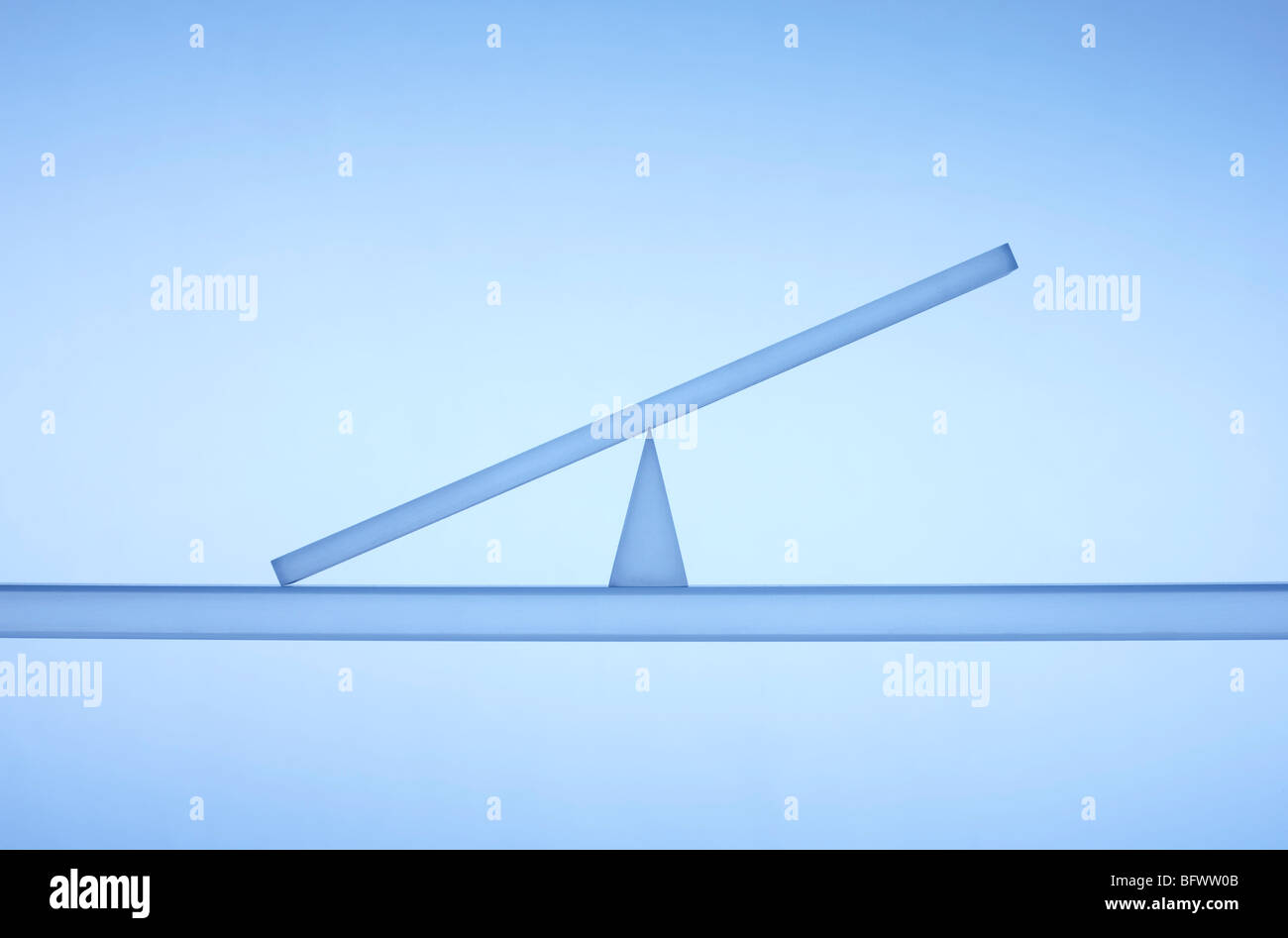Transparent balance tilted to one side Stock Photo - Alamy