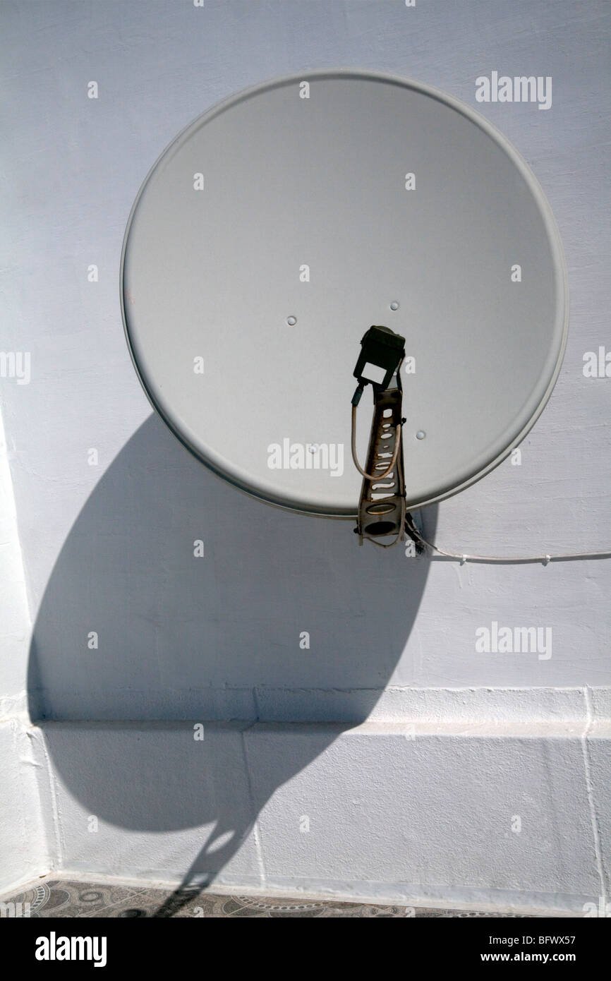 Satellite antennas broadcasting communication signals hi-res stock ...