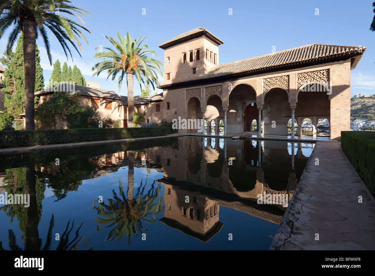 Torre de las Damas, Partal palace, Alhambra, Granada, Spain Stock Photo ...