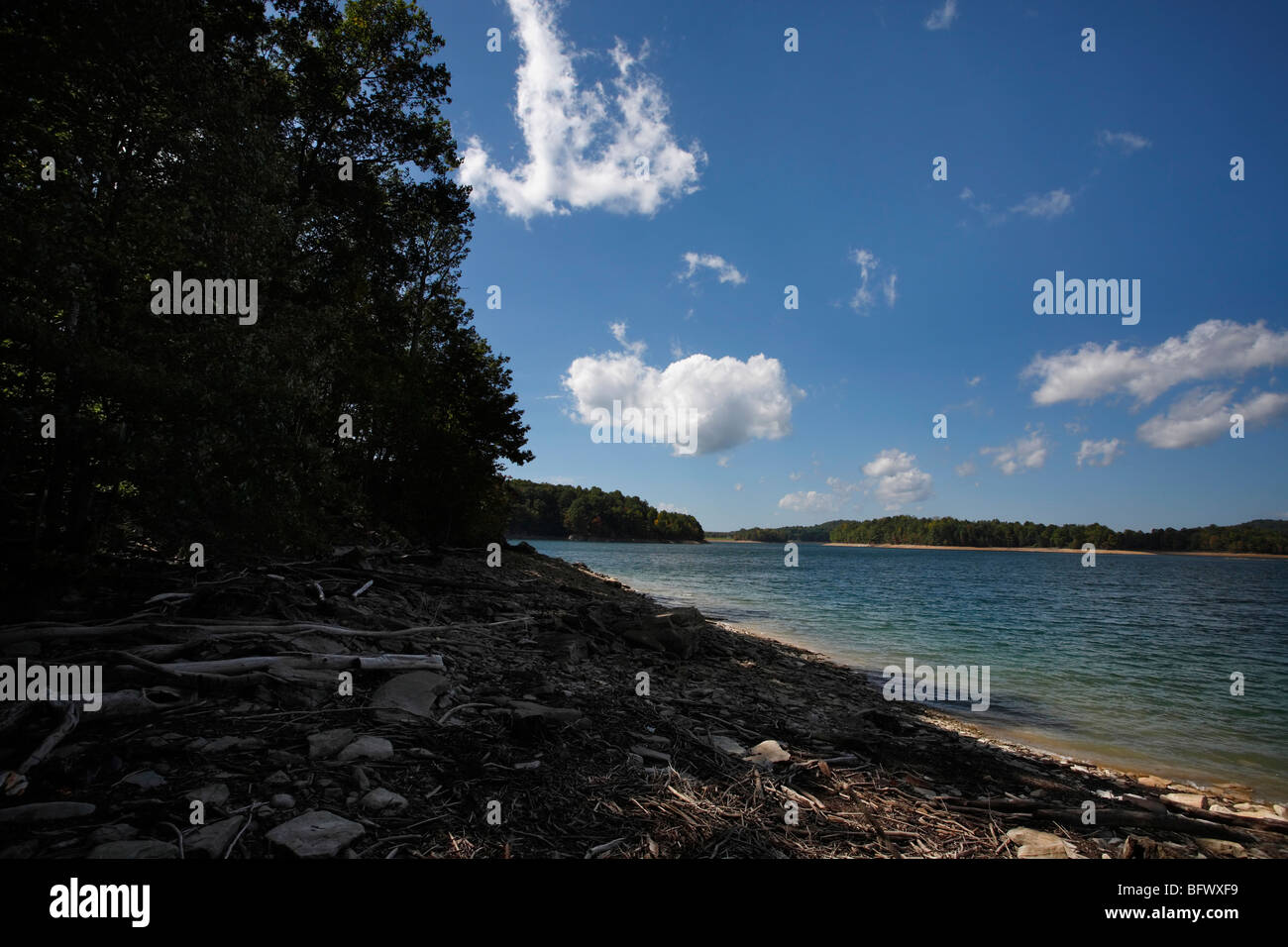 Environmental pollution on Summersville Lake in West Virginia WV in USA ...