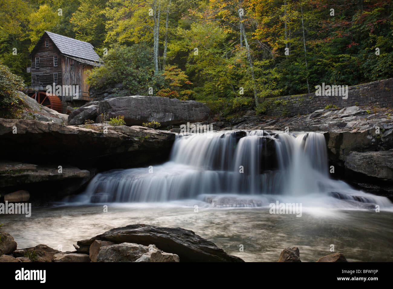 Glade Creek historic wooden Grist Mill Babcock State Park Clifftop West ...