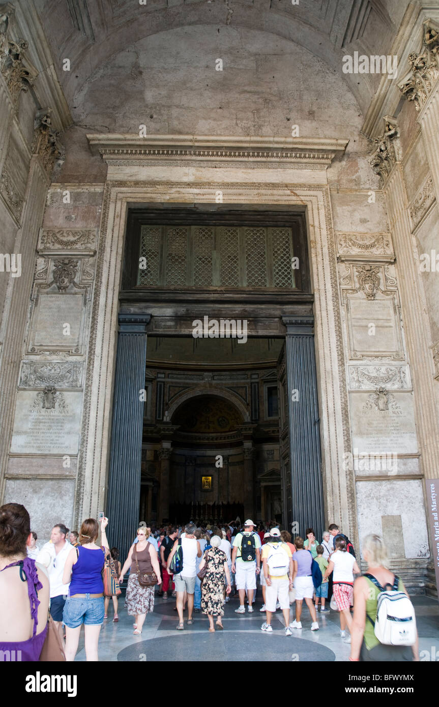 The entrance of the Pantheon in Rome Stock Photo - Alamy