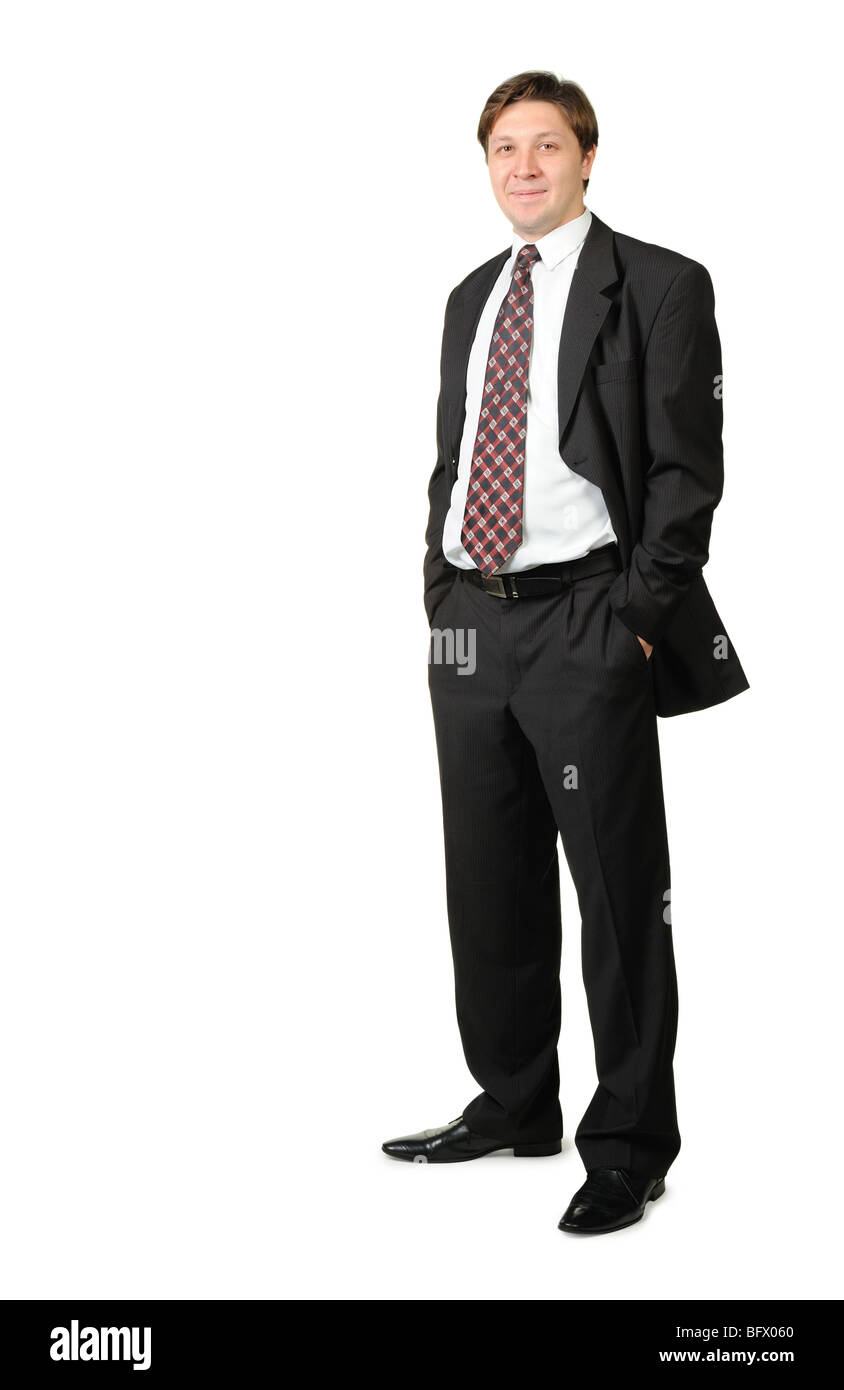 The young businessman isolated on a white background. A portrait of the ...