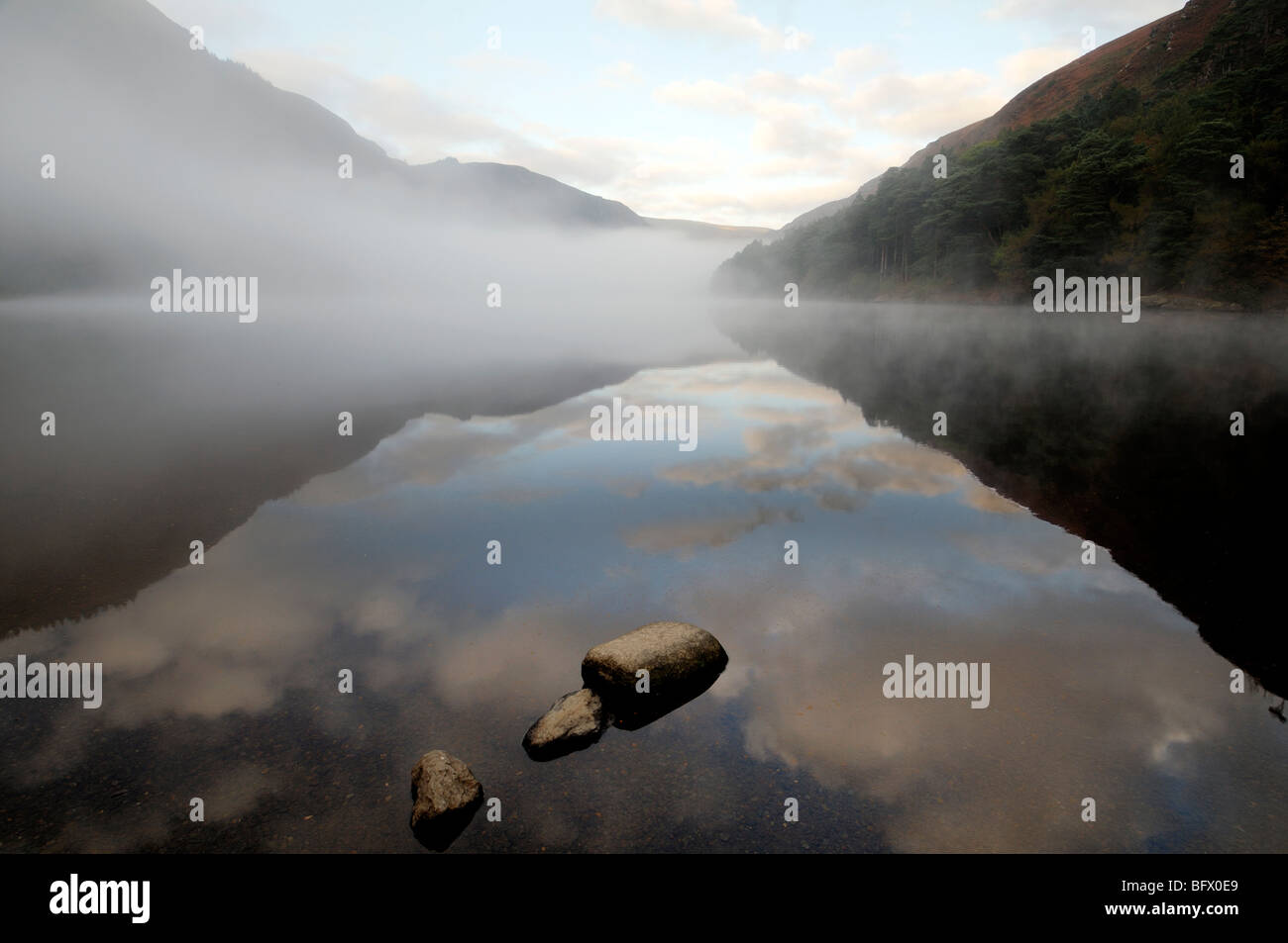 Upper lake Glendalough County Wicklow Ireland autumn fall color colour ...