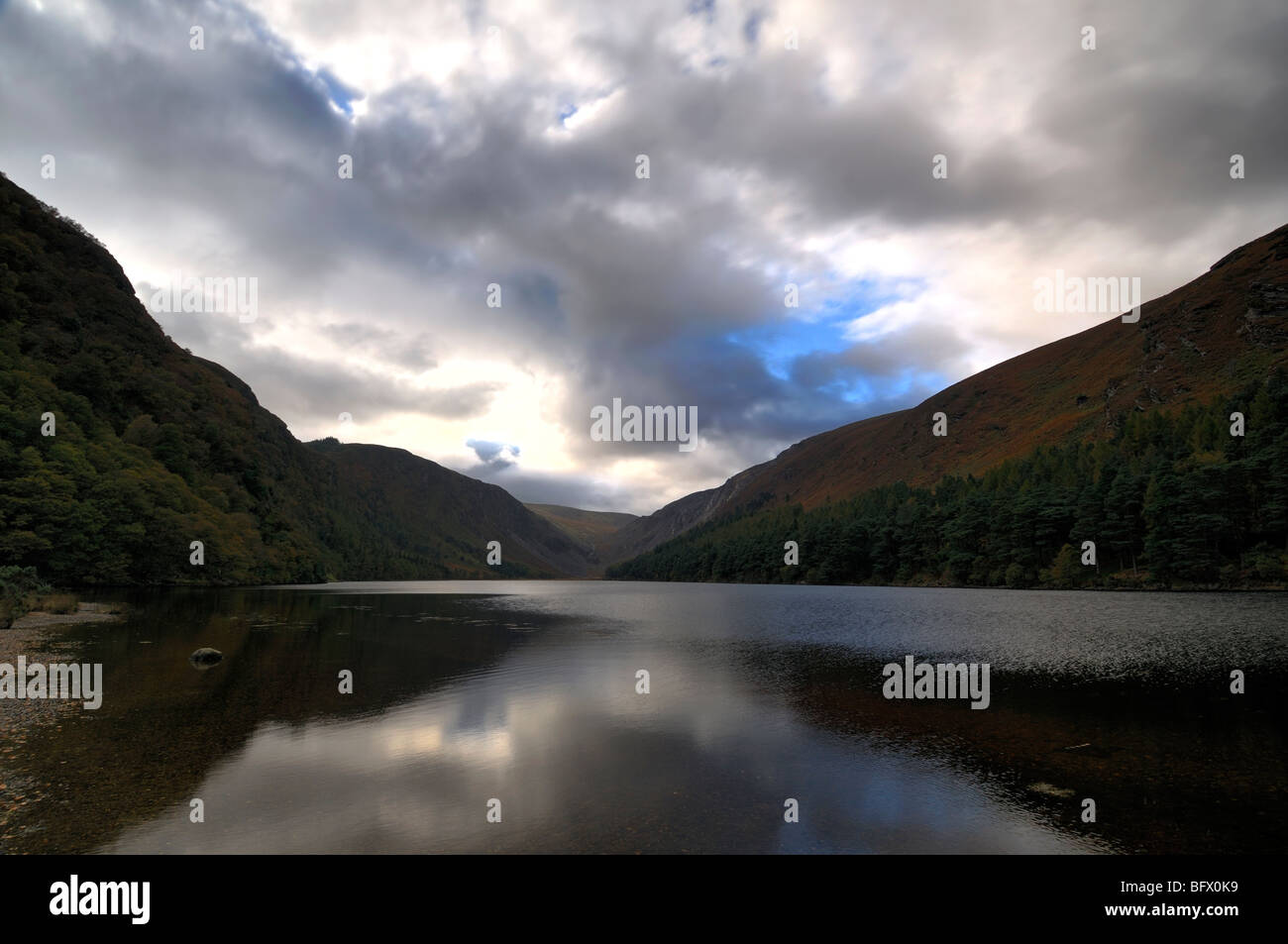 Upper lake Glendalough County Wicklow Ireland autumn fall color colour ...