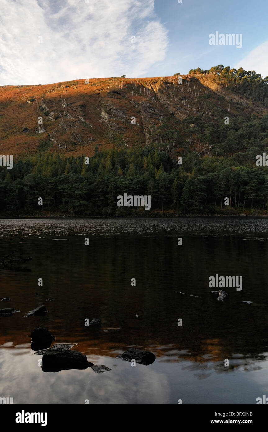 Upper lake Glendalough County Wicklow Ireland autumn fall color colour ...