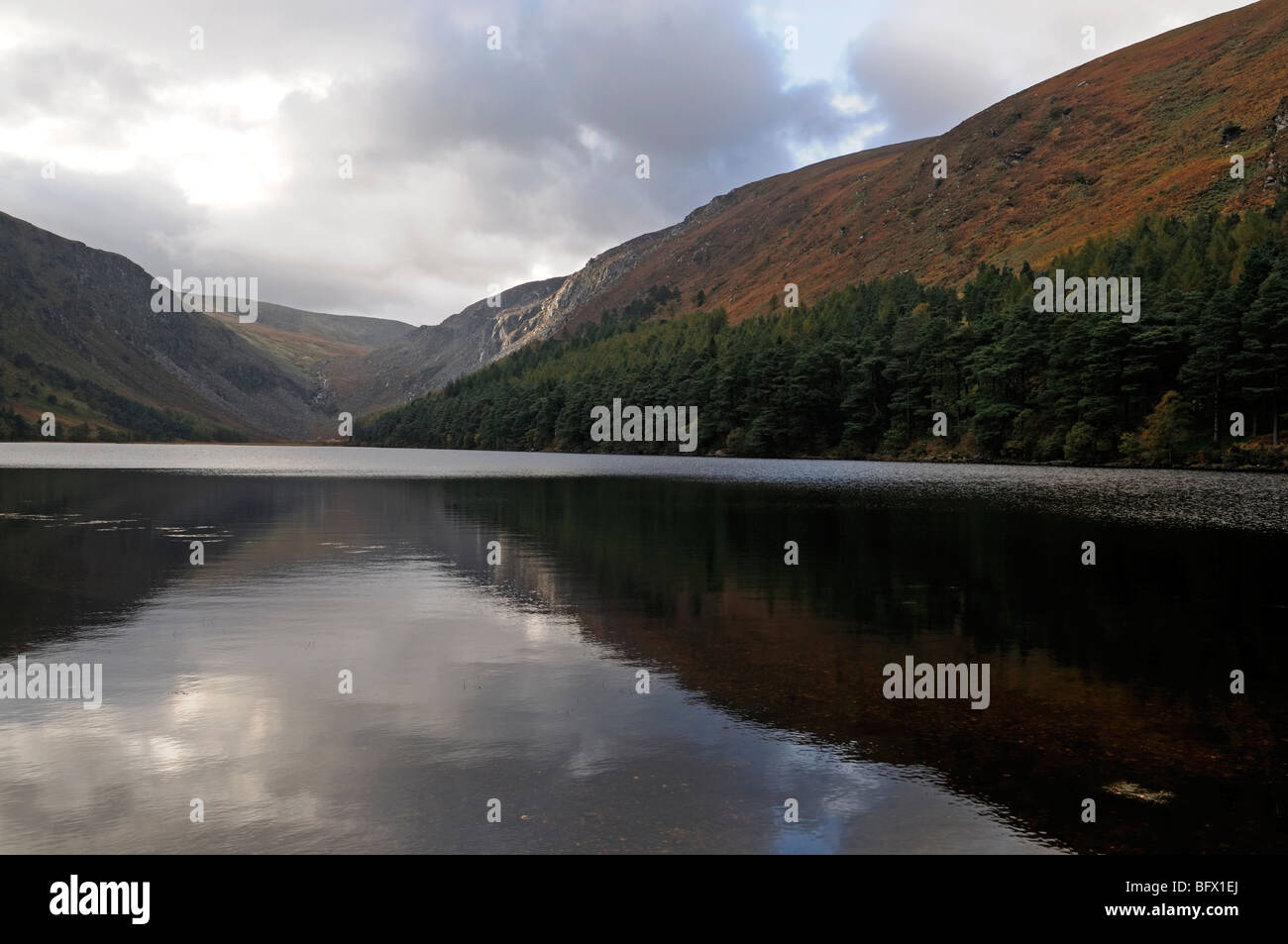 Upper lake Glendalough County Wicklow Ireland autumn fall color colour ...