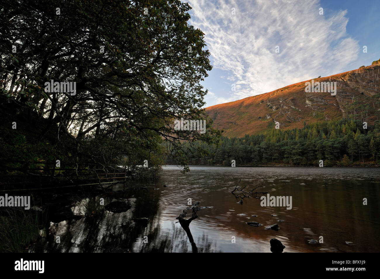 Upper lake Glendalough County Wicklow Ireland autumn fall color colour ...