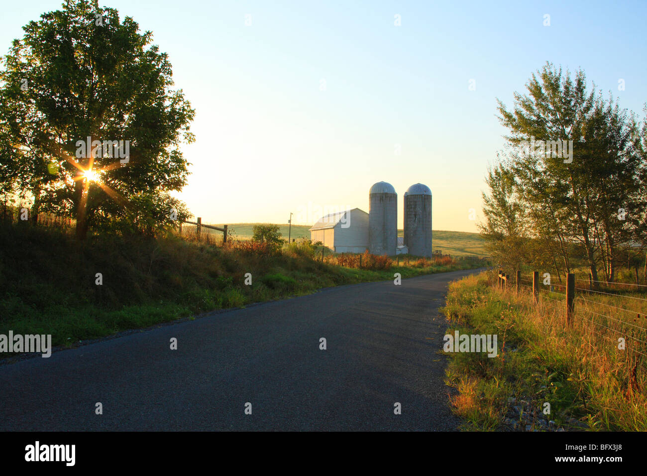Country road through Swoope farmland, Shenandoah Valley, Virginia Stock ...