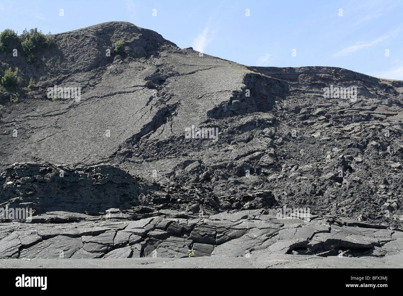 Kilauea Iki crater, ash cone named Pu'u Pua'i, showing slumping Stock ...