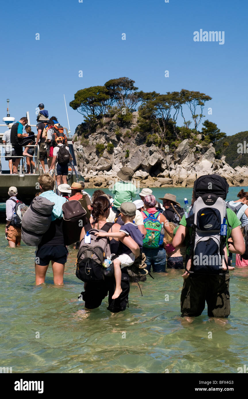 People boarding ferry boat, Nelson, New Zealand Stock Photo - Alamy