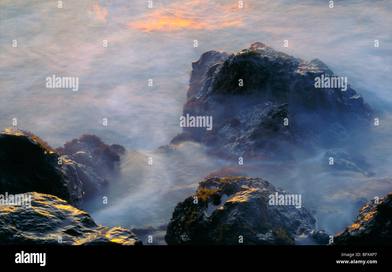 rocks at sunset, Maluaka Beach, Maui, Hawaii Stock Photo - Alamy