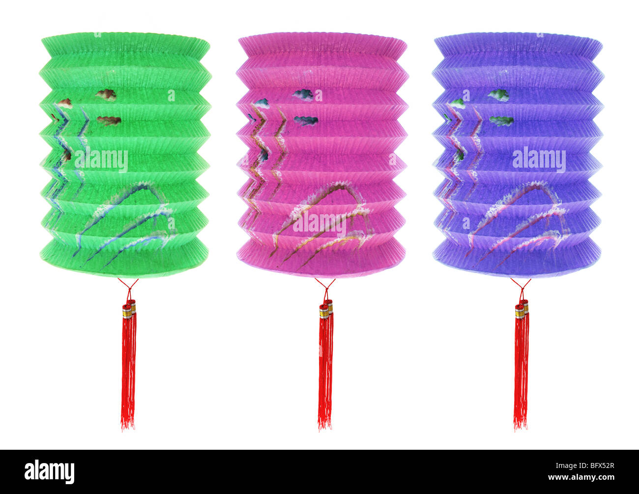 Colourful chinese lanterns Cut Out Stock Images & Pictures - Alamy
