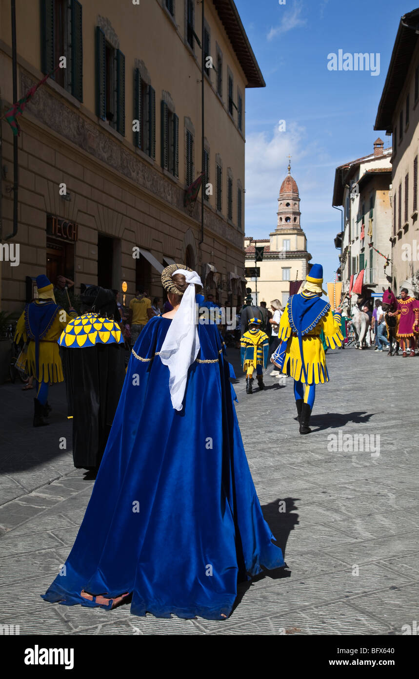 Italy,Tuscany,Arezzo,a medieval costume parade in Cavour street Stock ...