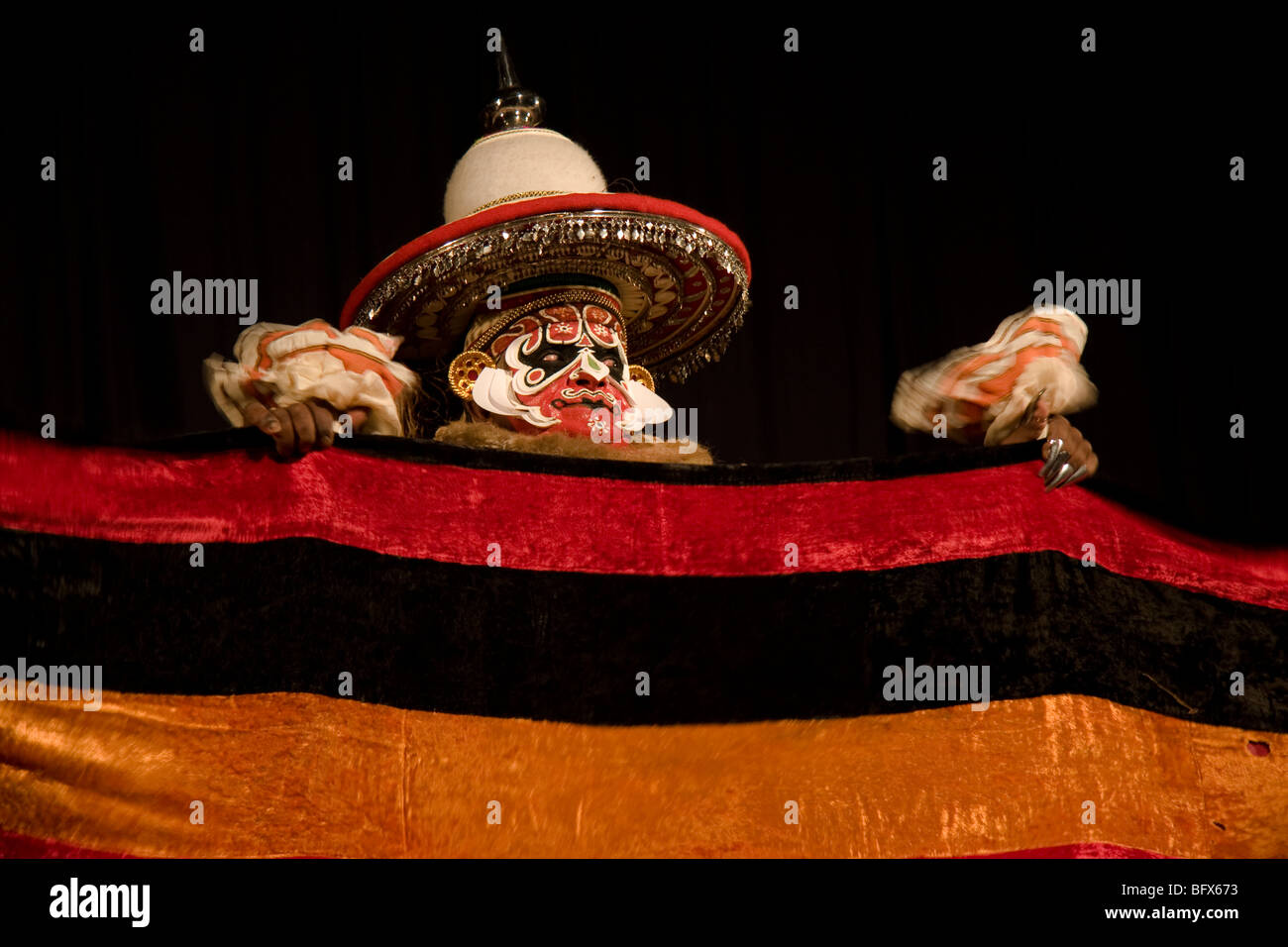 Hanuman, king of the monkeys, a character in a Kathakali play ...