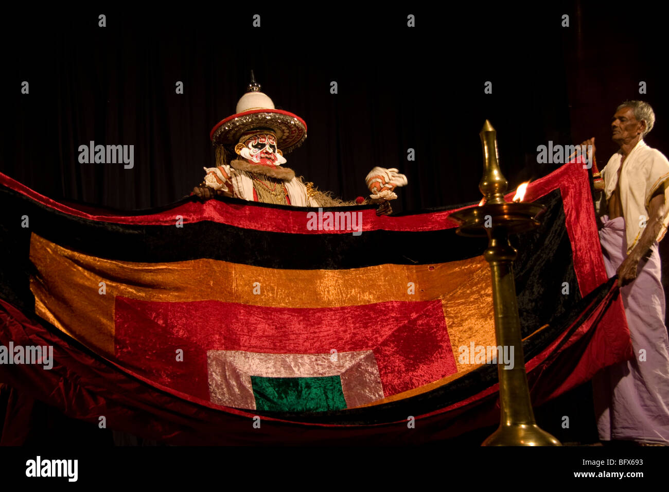 Hanuman, king of the monkeys, a character in a Kathakali play ...