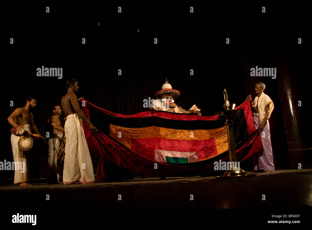 A Kathakali Story-Play, an ancient form of southern Indian theater ...