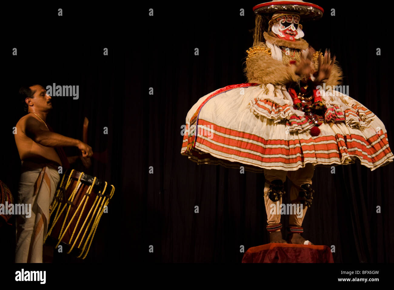 Hanuman, king of the monkeys, a character in a Kathakali play ...