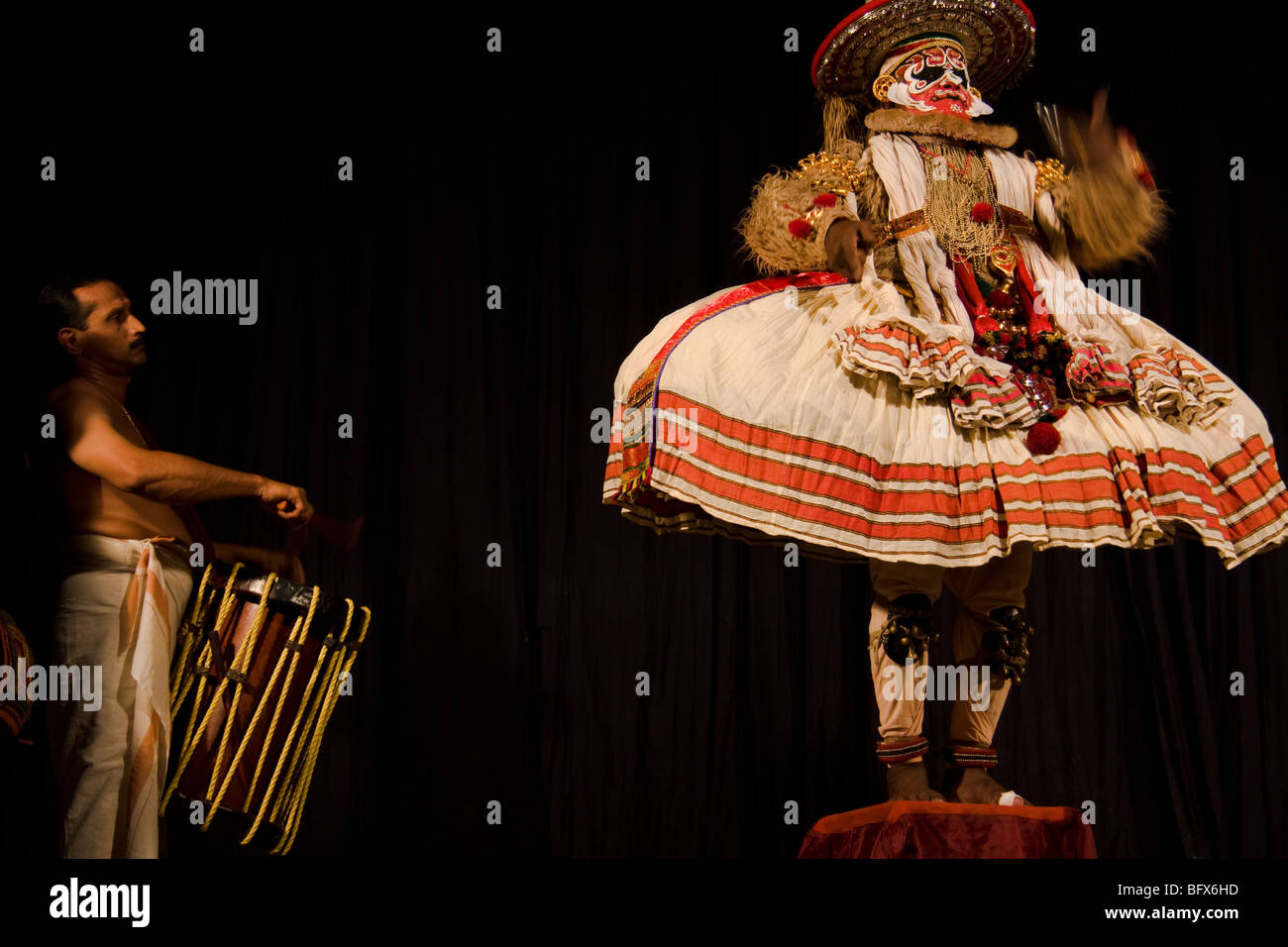 Hanuman, king of the monkeys, a character in a Kathakali play ...