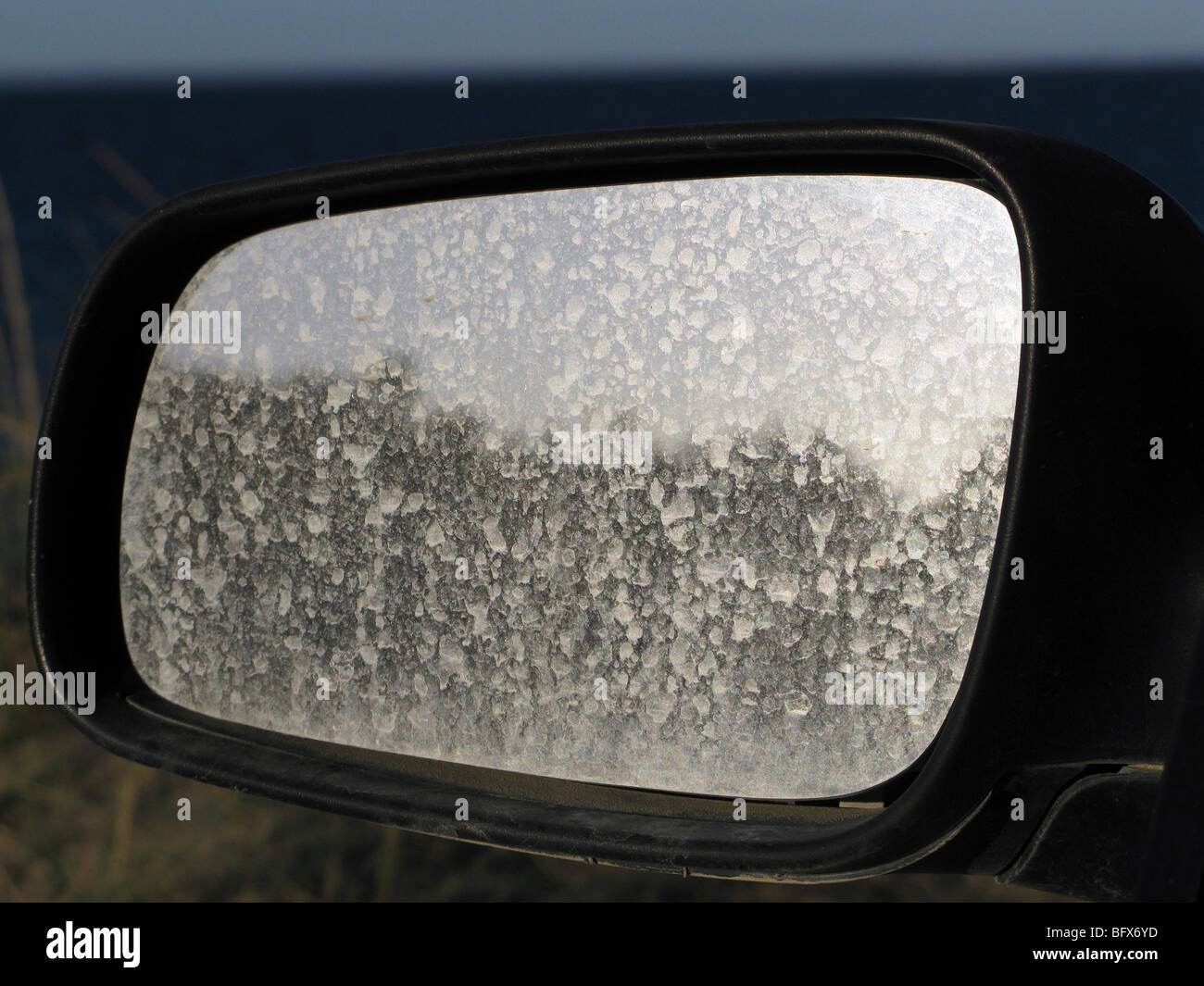 rear mirror stained with dust and drops Stock Photo - Alamy