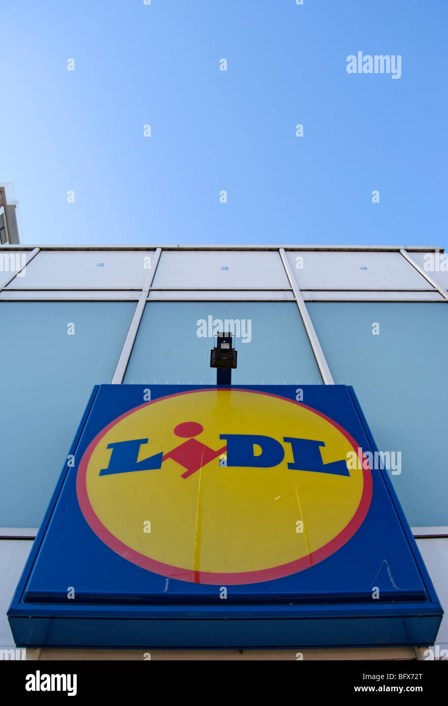logo of lidl outside a branch of the supermarket chain in kingston upon ...