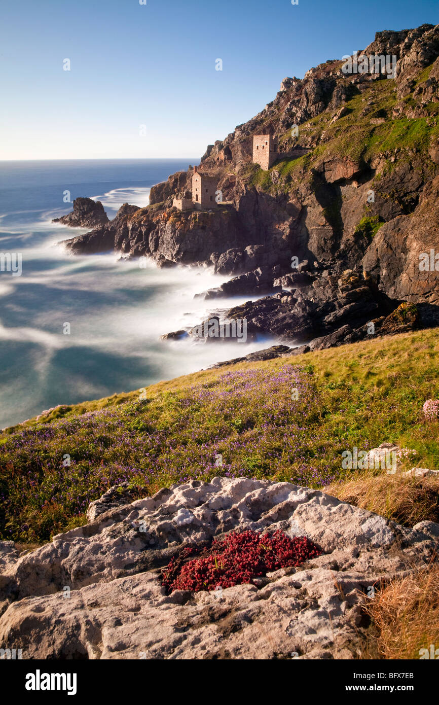 The remains of the Crown`s Shaft at Botallack Tin Mine, Cornwall ...