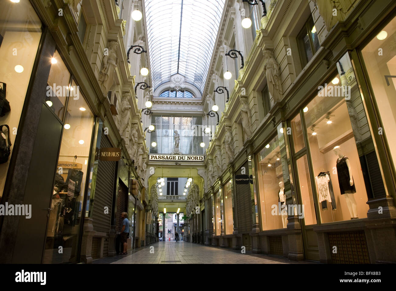 Passage du Nord Shopping Gallery, Brussels, Belgium, Europe Stock Photo ...