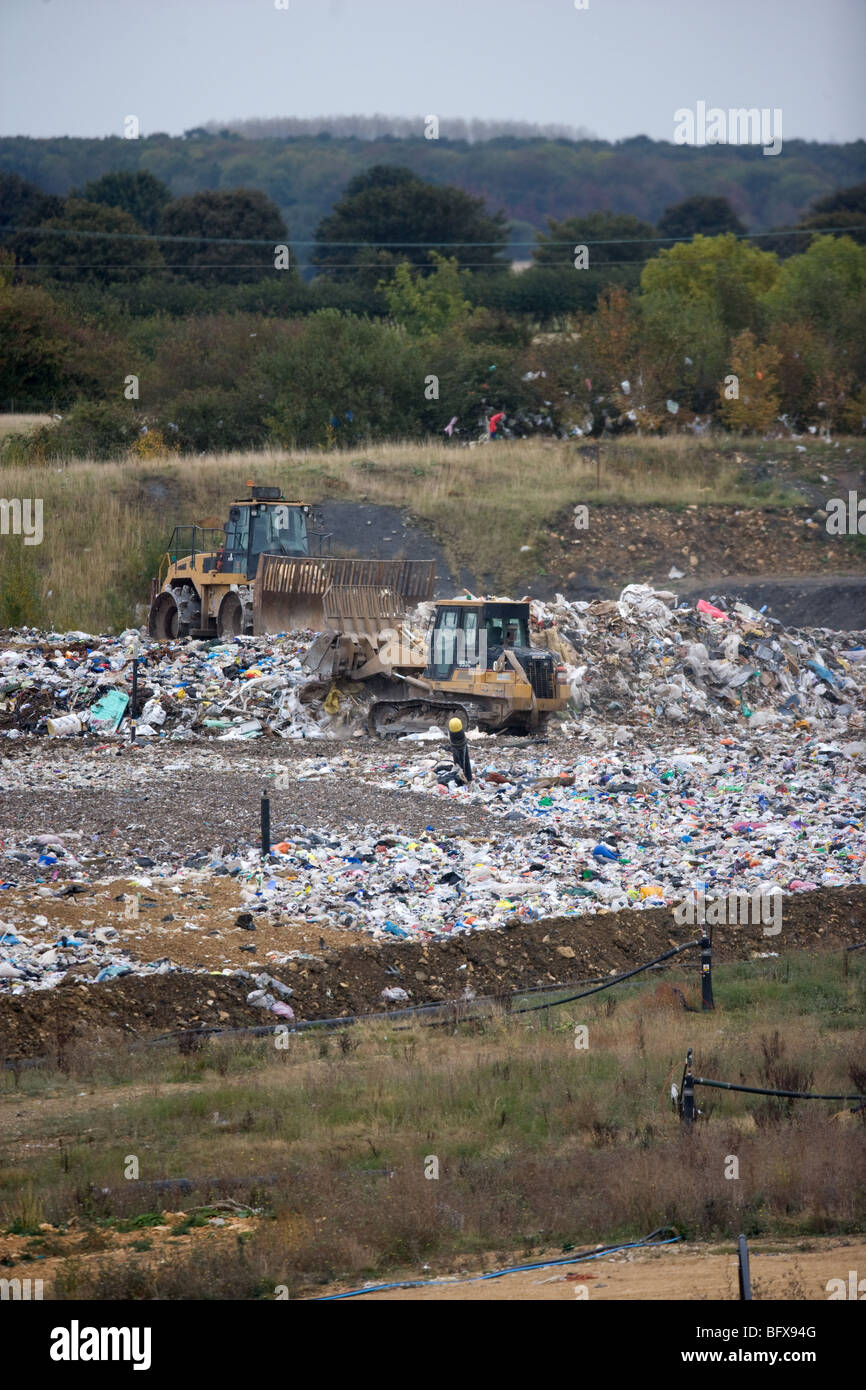Plastic into a landfill site Stock Photo - Alamy