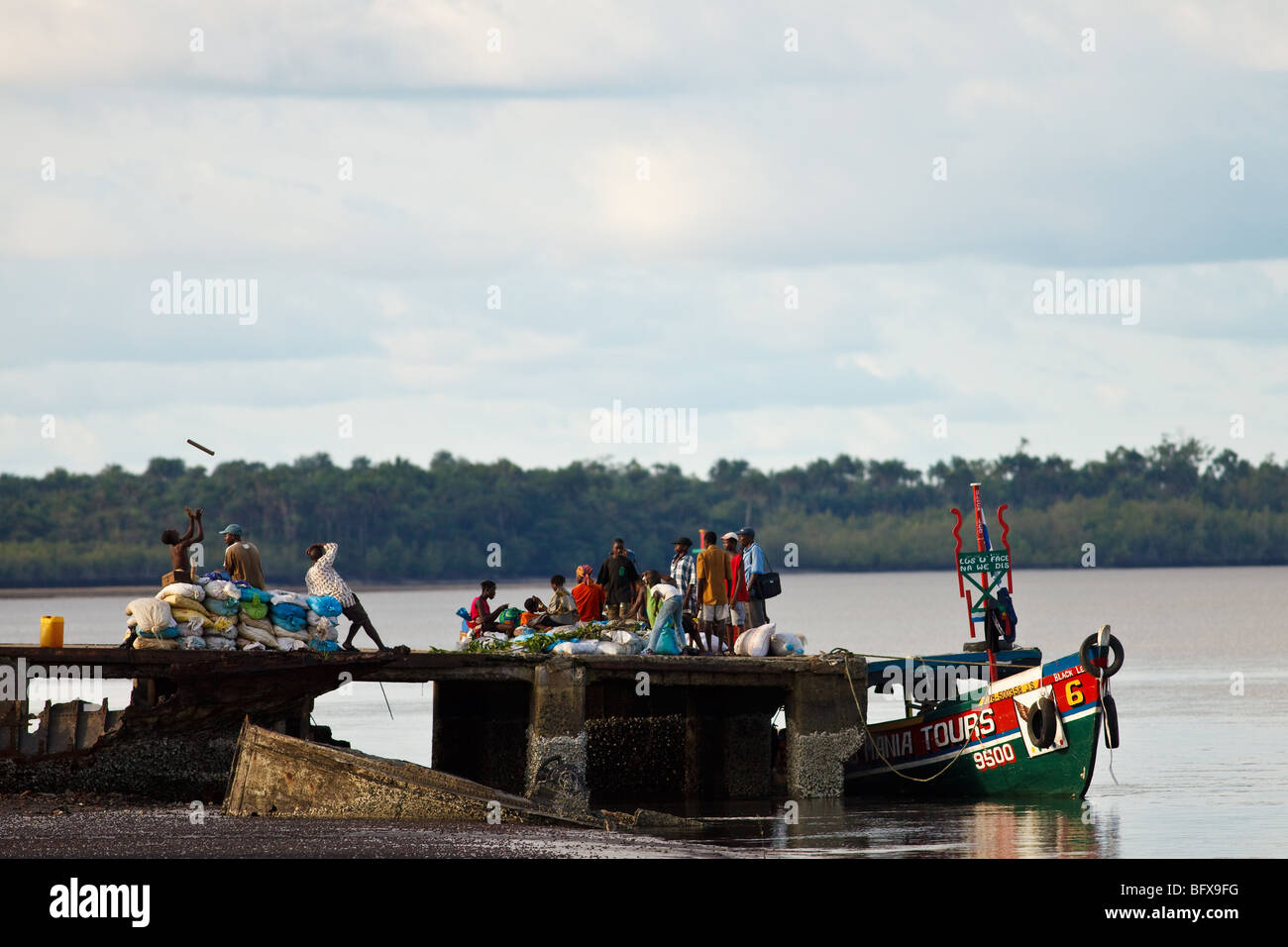 Jetty at Bonthe, Sierrra Leone Stock Photo - Alamy