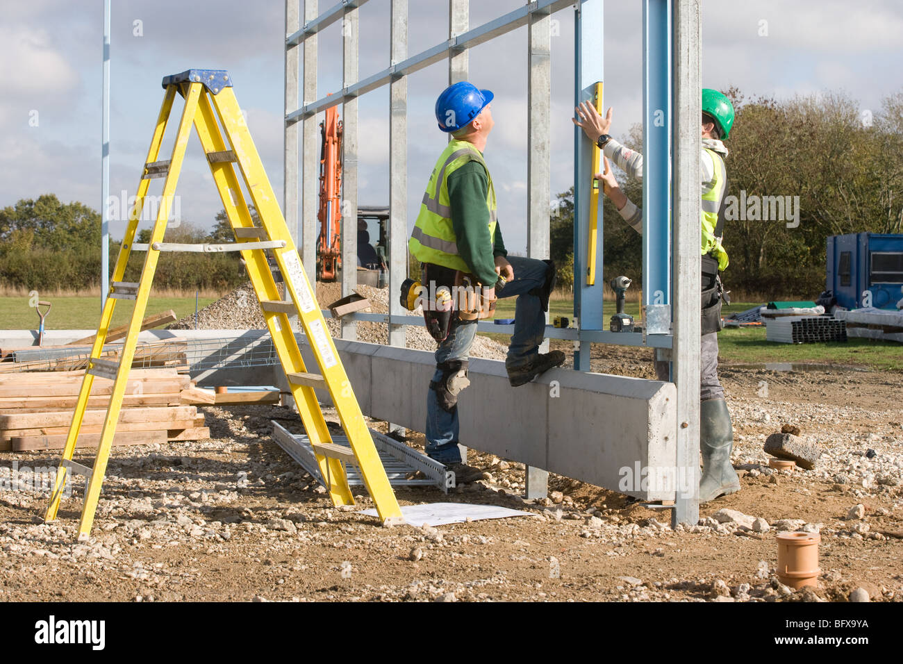 Construction Site Workers Stock Photo - Alamy