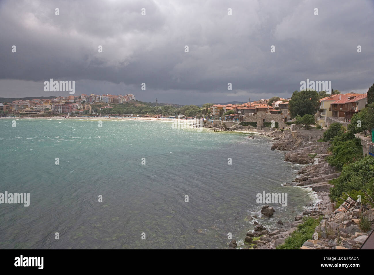 Storm clouds over the beach Stock Photo - Alamy
