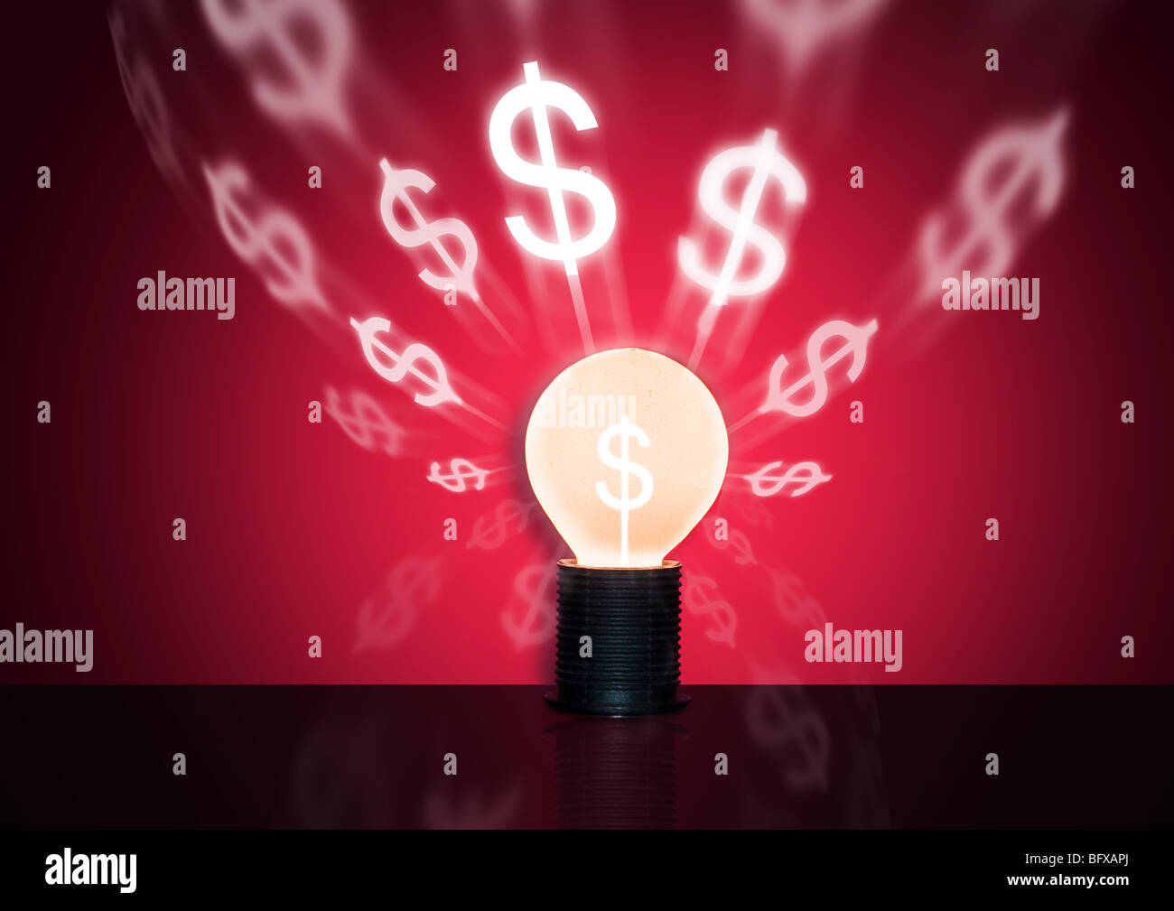 An Image illustrating that energy waste equals money waste Stock Photo ...