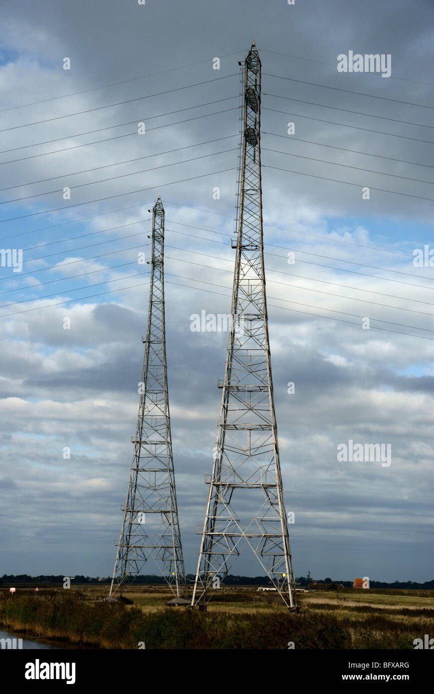 High Voltage electricity pylons Stock Photo - Alamy