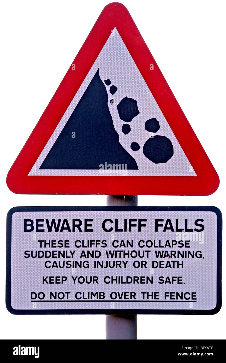 Beware coastal erosion sign hi-res stock photography and images - Alamy