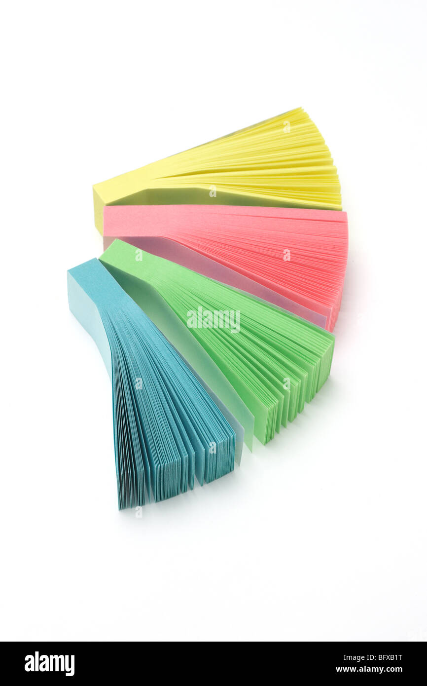 stacks of colorful narrow sticky packs on white background Stock Photo ...