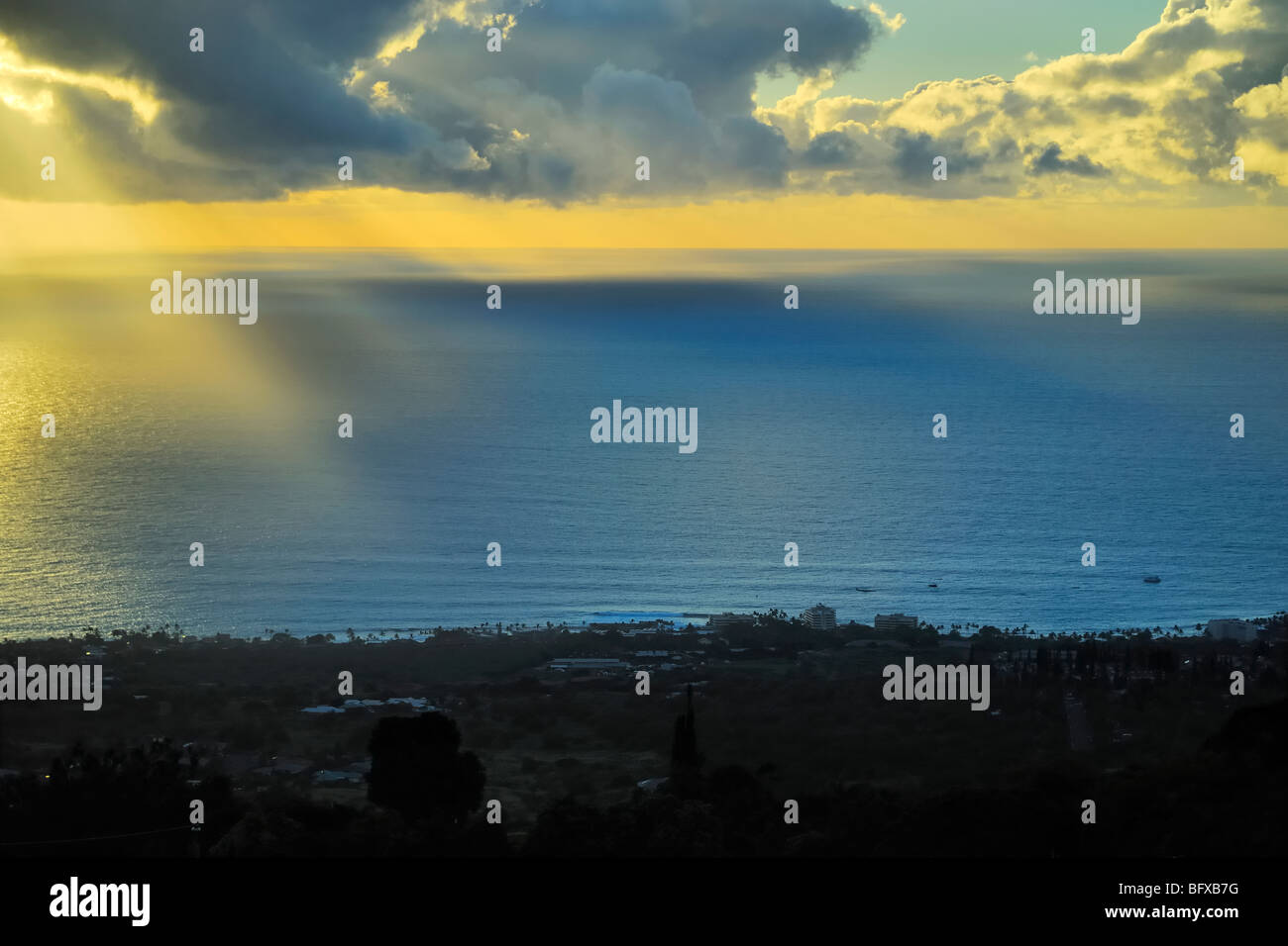 Sunset, Kailua Kona, The Big Island of Hawaii Stock Photo - Alamy
