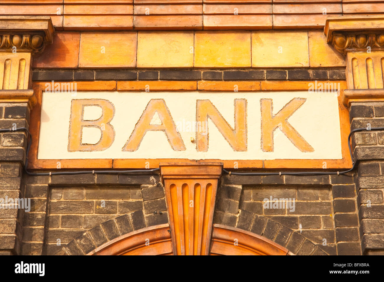 A sign on a bank in the Uk Stock Photo - Alamy