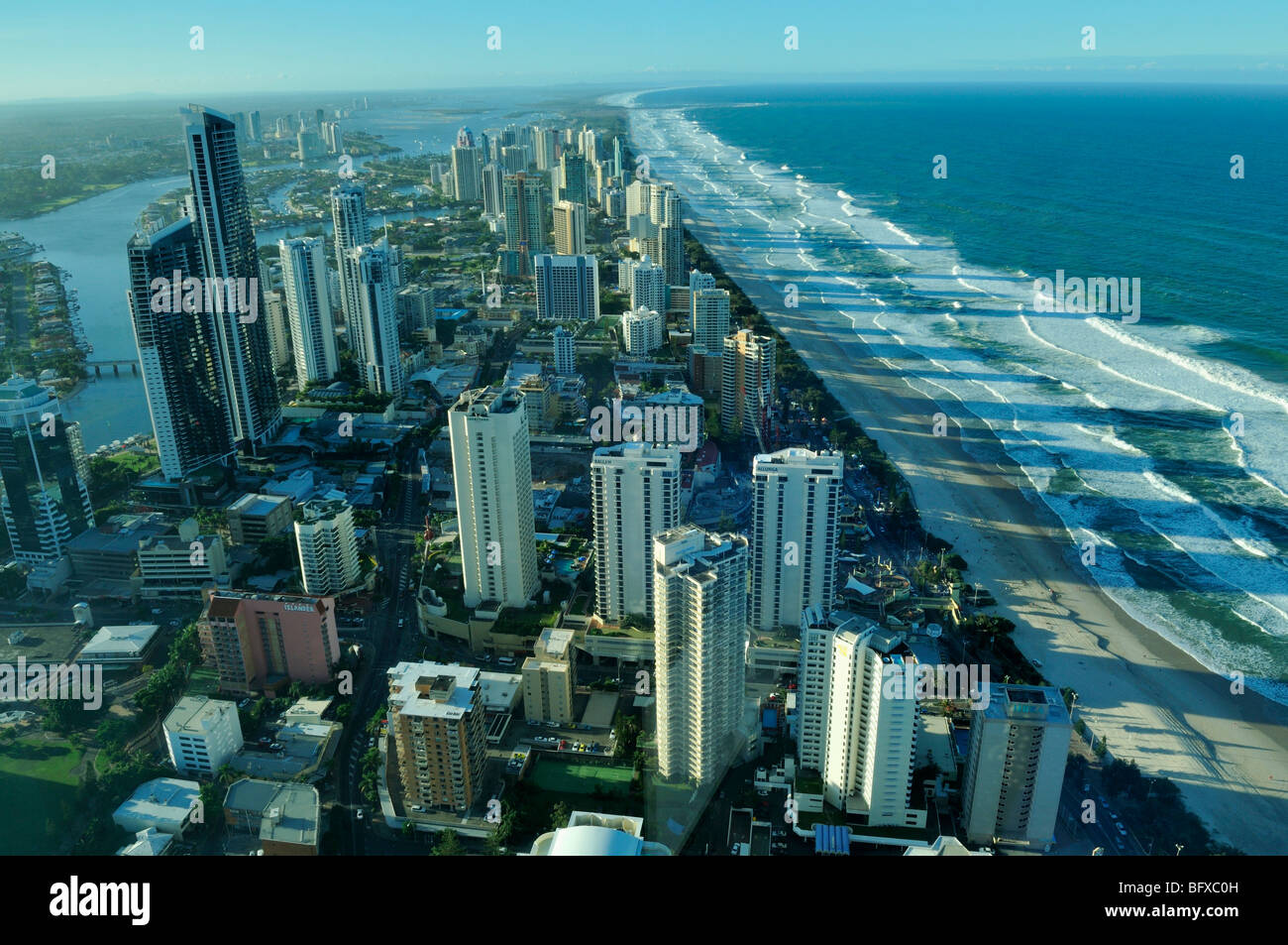 Aerial view of Surfers Paradise from Q1 Tower, Gold Coast, Queensland ...