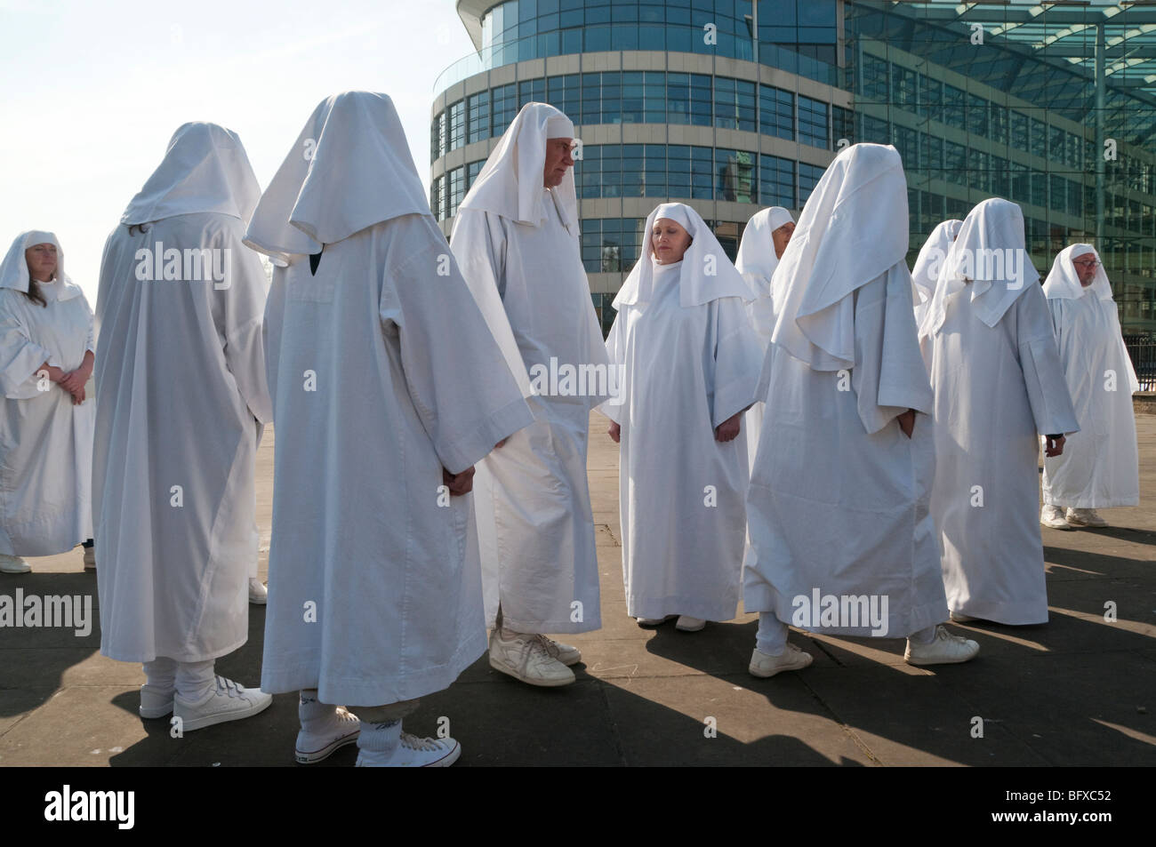 Druid Order celebrate Spring Equinox at Tower Hill, London. Druids form ...
