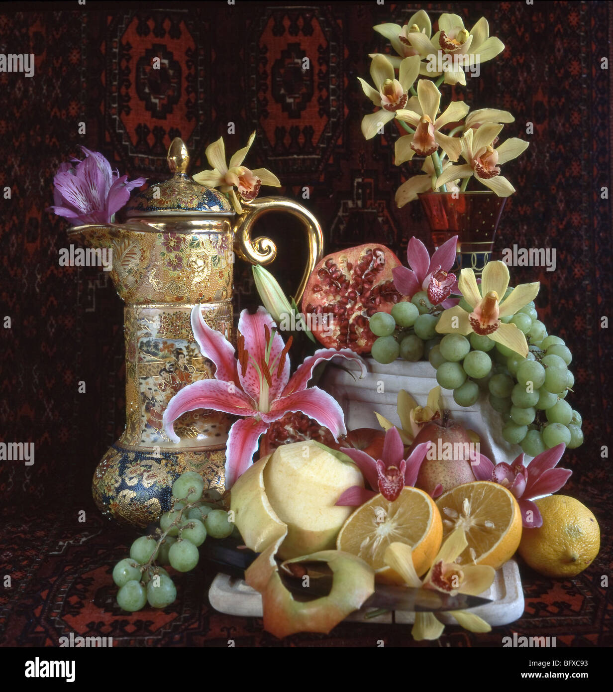 Still life with pitcher and fruit hi-res stock photography and images ...