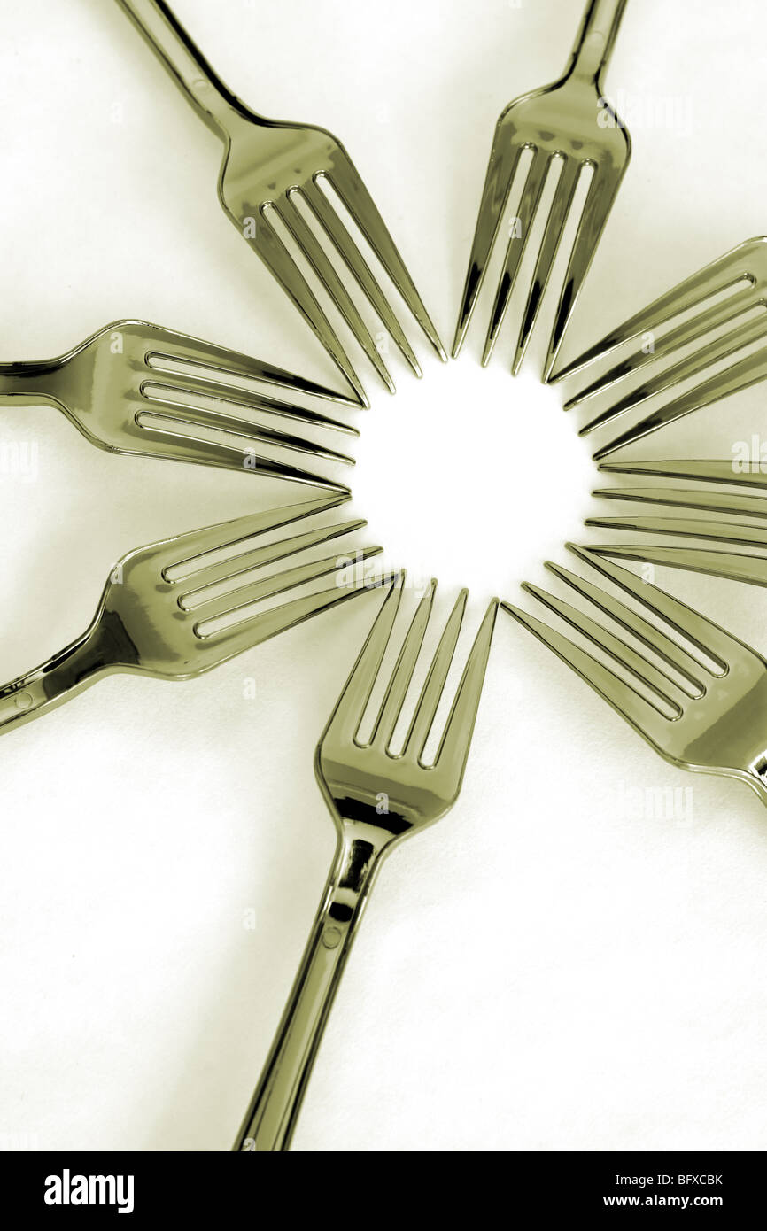 eight forks in pattern Stock Photo - Alamy