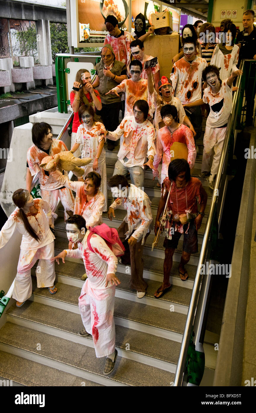 Group Of Zombies Walking