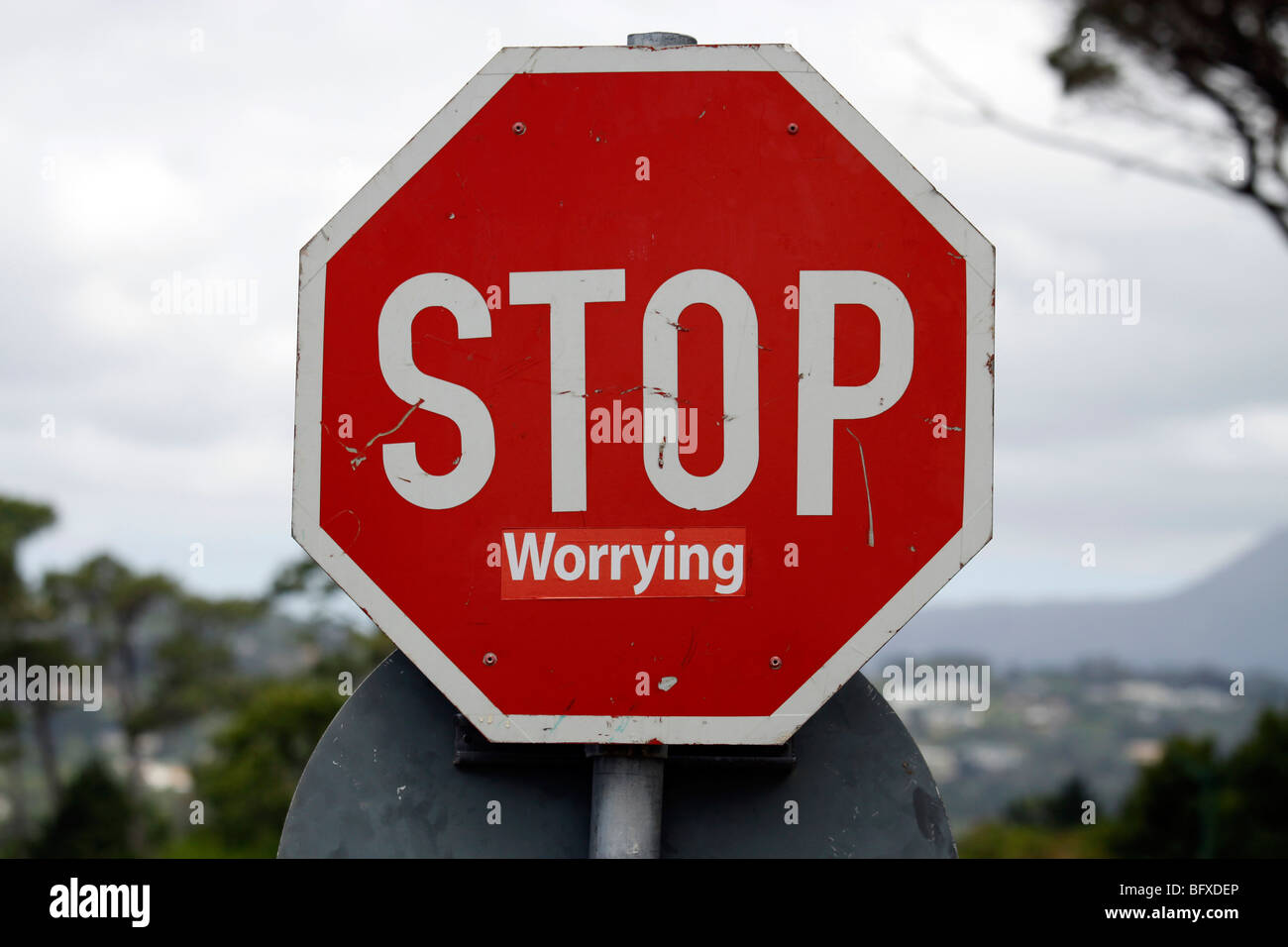 Defaced stop sign ,Cape Town, South Africa Stock Photo - Alamy