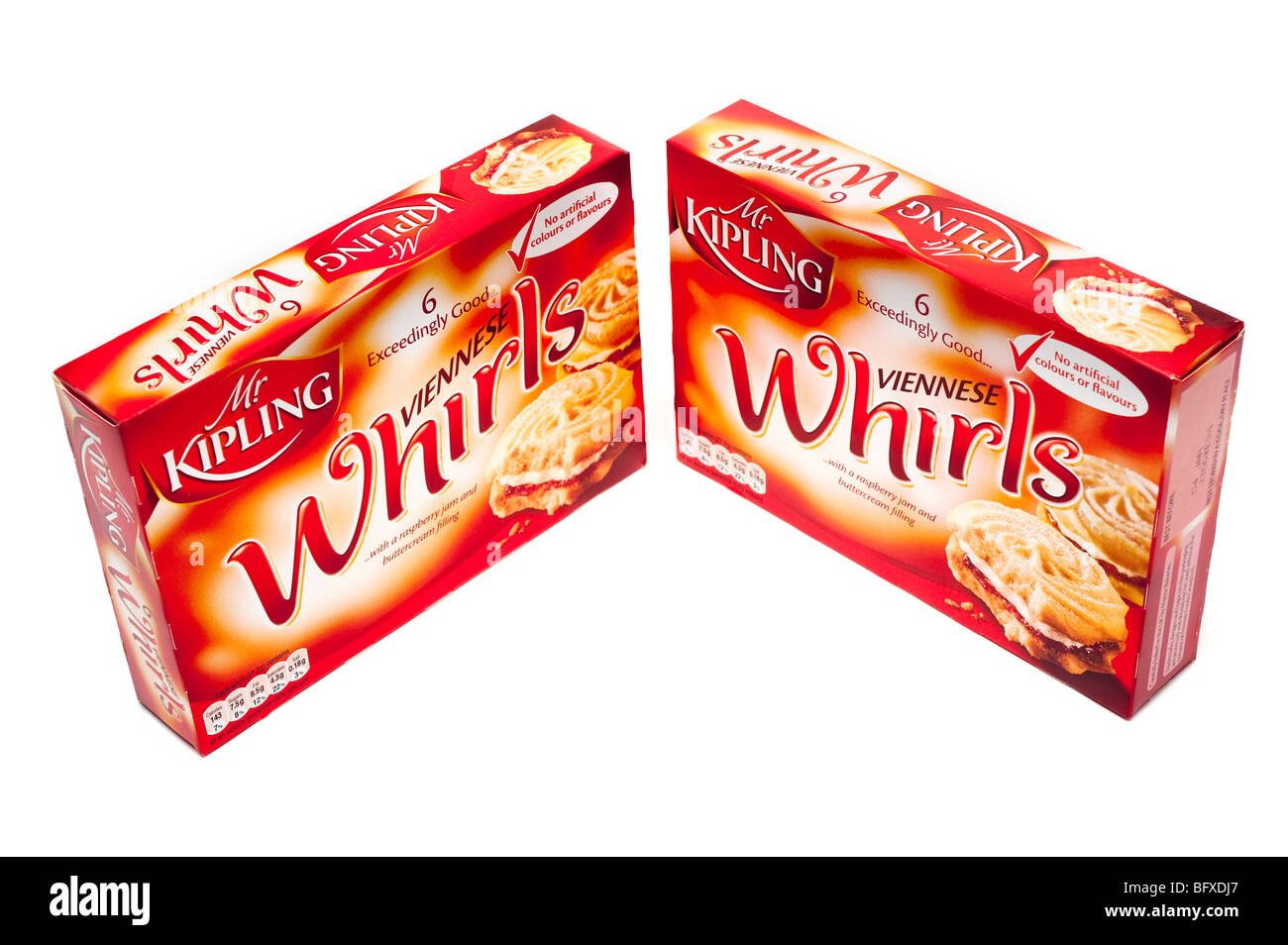 Two boxes of "Mr Kipling" 6 "Viennese Whirls Stock Photo - Alamy
