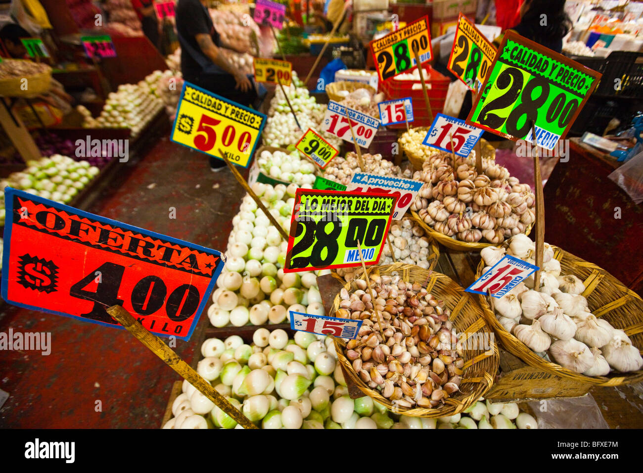 Vegetables in La Merced Market in Mexico City Stock Photo - Alamy