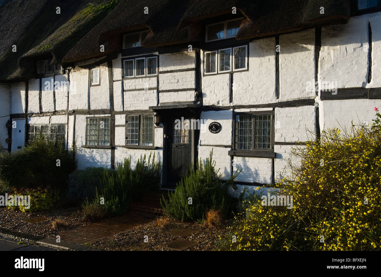 Historical Tudor timber framed period cottages known as Anne Boleyn's ...