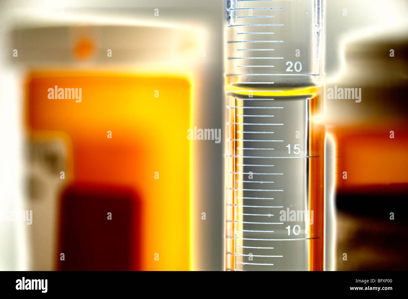 assortment of lab bottles and beakers Stock Photo - Alamy