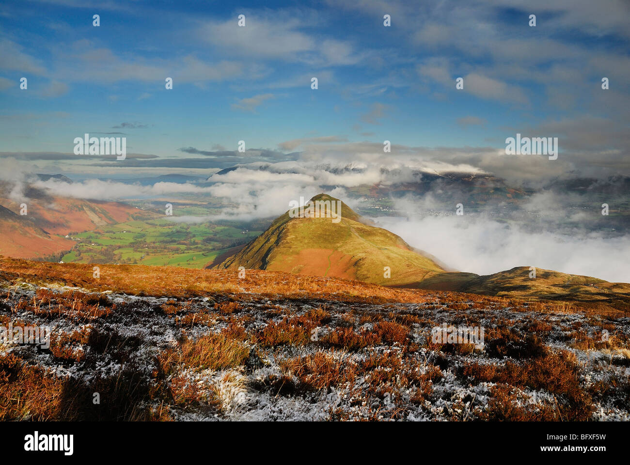 Cat Bells above the cloud in early winter in the English Lake District ...
