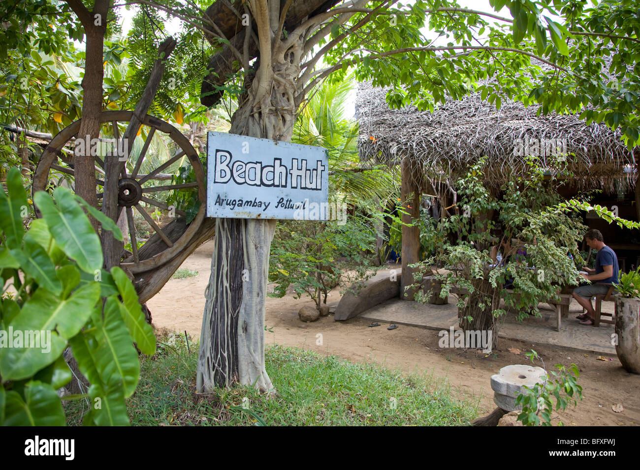 The Beach Hut. Arugam Bay in Sri Lanka. (a set of cabana huts owned by ...